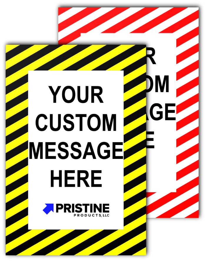 Custom Floor Sign with Hazard Stripes – Pristine Products