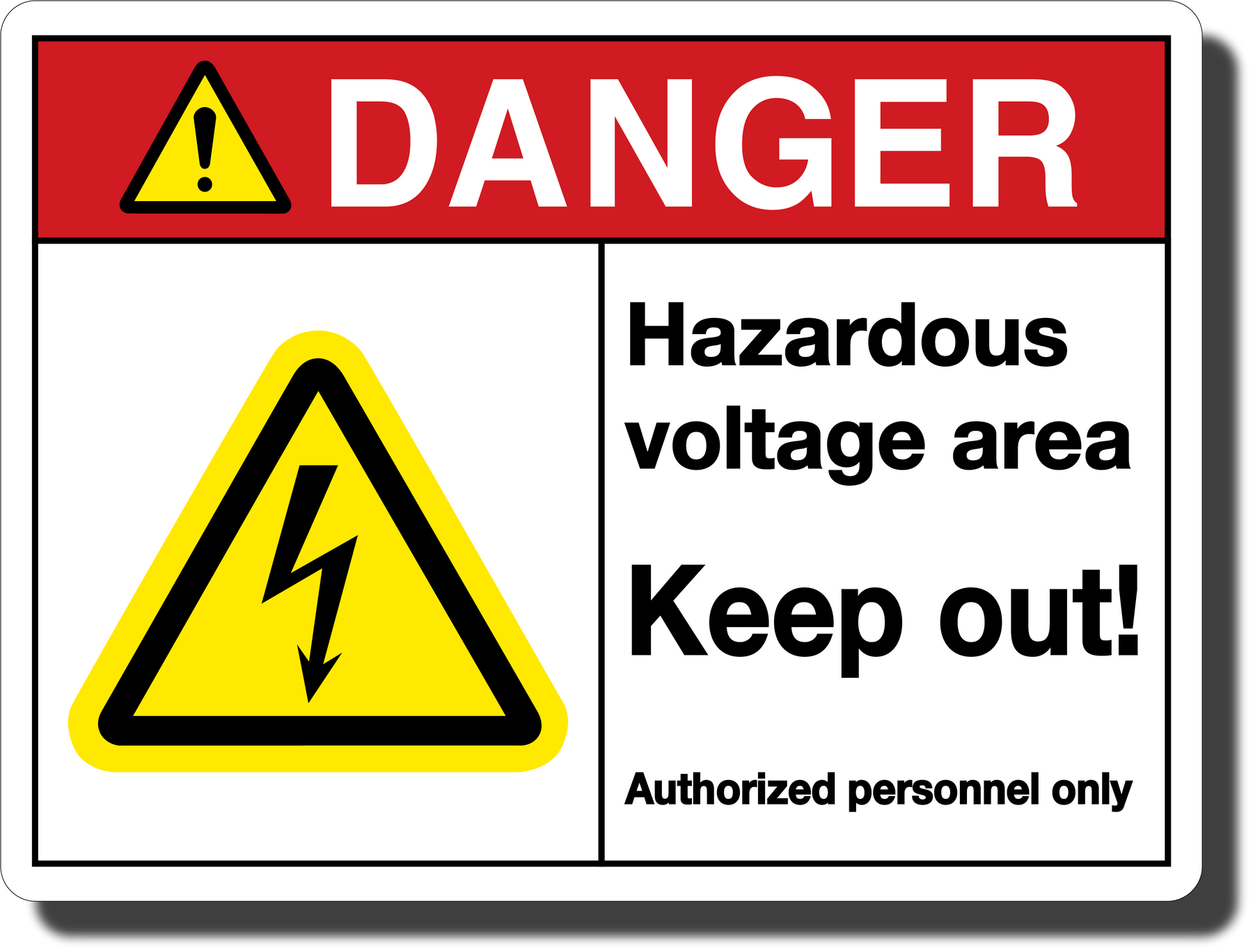 Danger Hazardous Voltage Area Aluminum Sign – Pristine Products