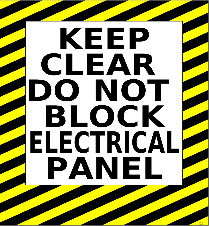 Electrical Panel Do Not Block Floor Sign – Pristine Products