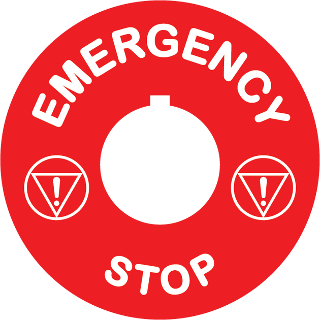 Emergency Stop Round Button Legend Plate – Pristine Products
