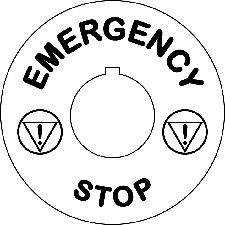 Emergency Stop Round Button Legend Plate – Pristine Products