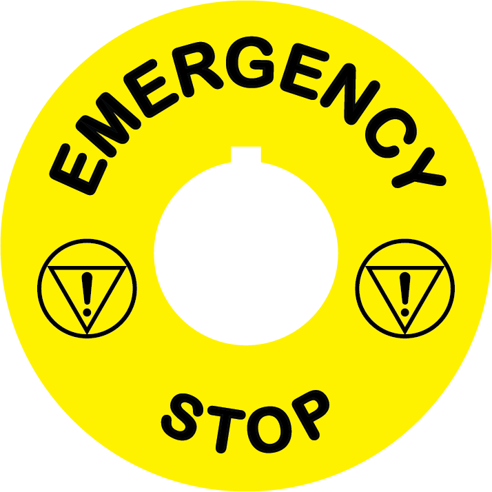 Emergency Stop Round Button Legend Plate – Pristine Products
