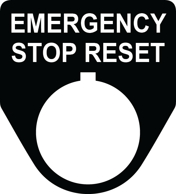 Emergency Stop Reset Button Legend Plate – Pristine Products