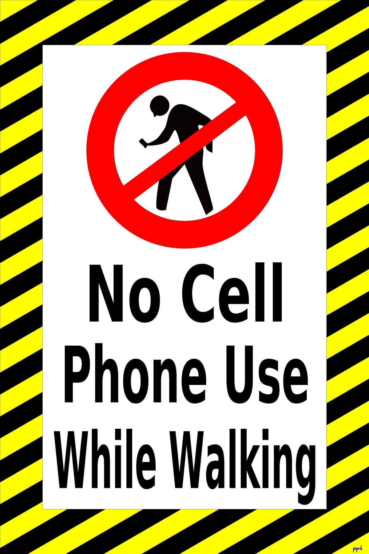 No Cell Phone Use While Walking Floor Sign – Pristine Products