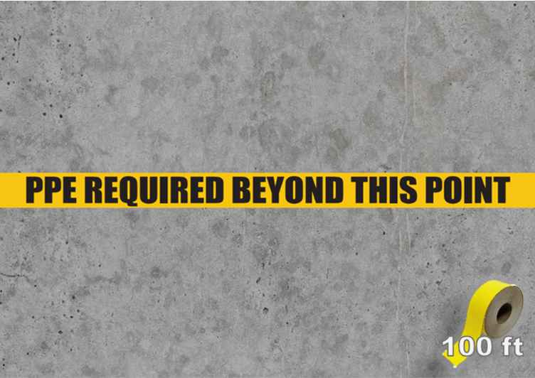 PPE Required Beyond This Point Floor Tape – Pristine Products