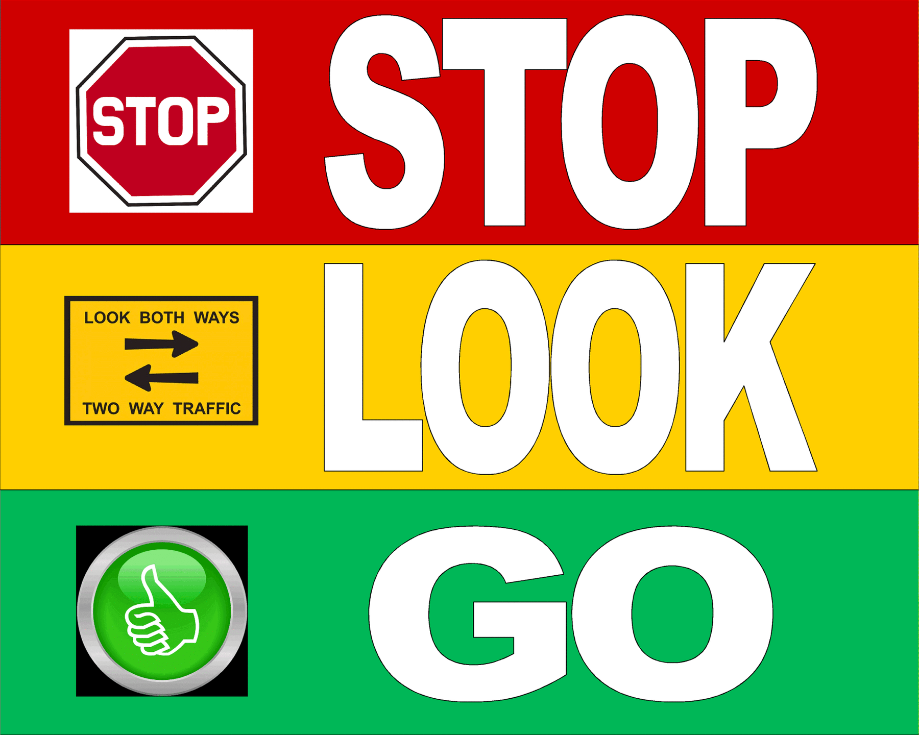 Stop Look Go Floor Sign – Pristine Products