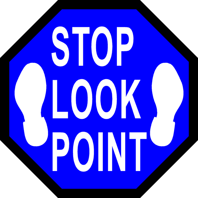 Stop Look Point Floor Signs – Pristine Products