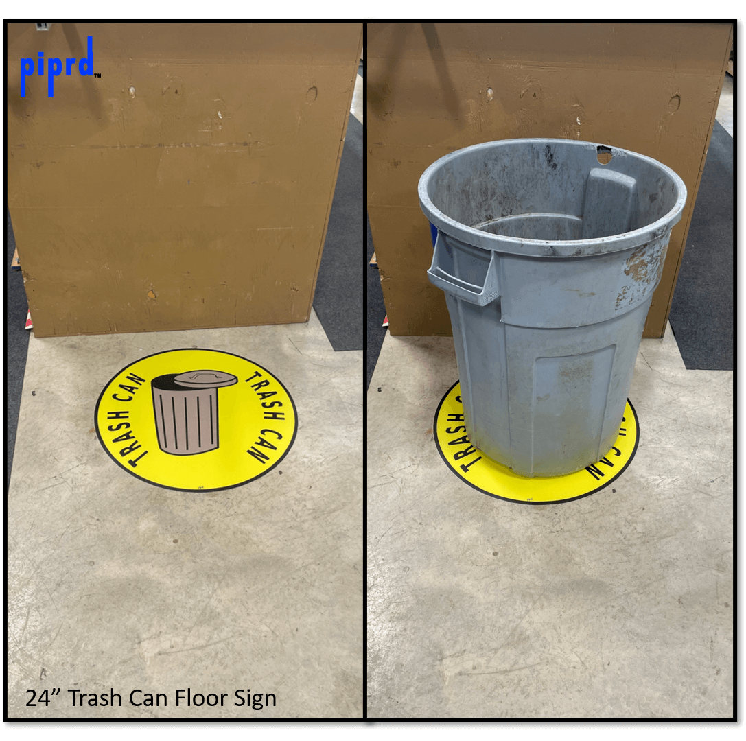 Trash Can Floor Sign 1 – Pristine Products