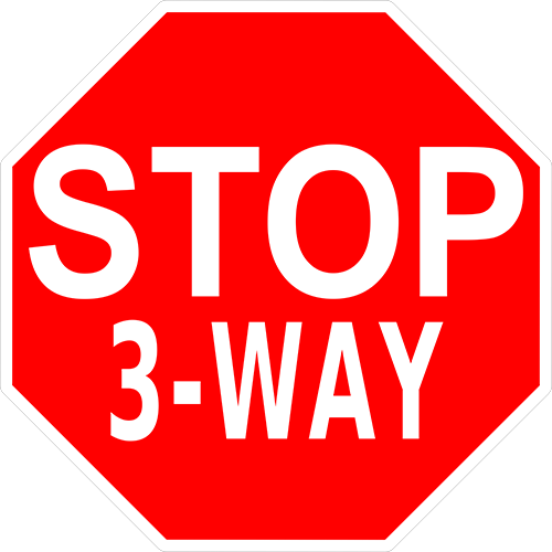 Stop 3-Way Floor Sign – Pristine Products
